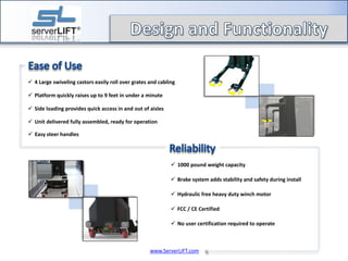 SL-1000X Super Duty Powered ServerLIFT | PDF