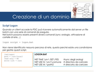 Server linux samba in un dominio | PPT