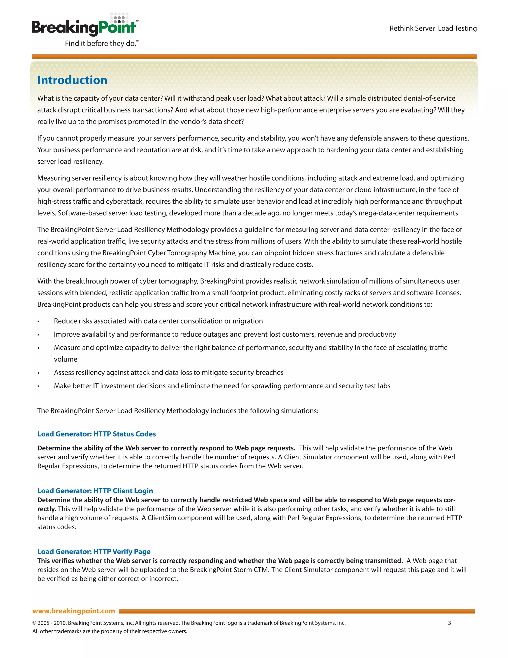 Load Test Methodology: Server Load Testing | PDF