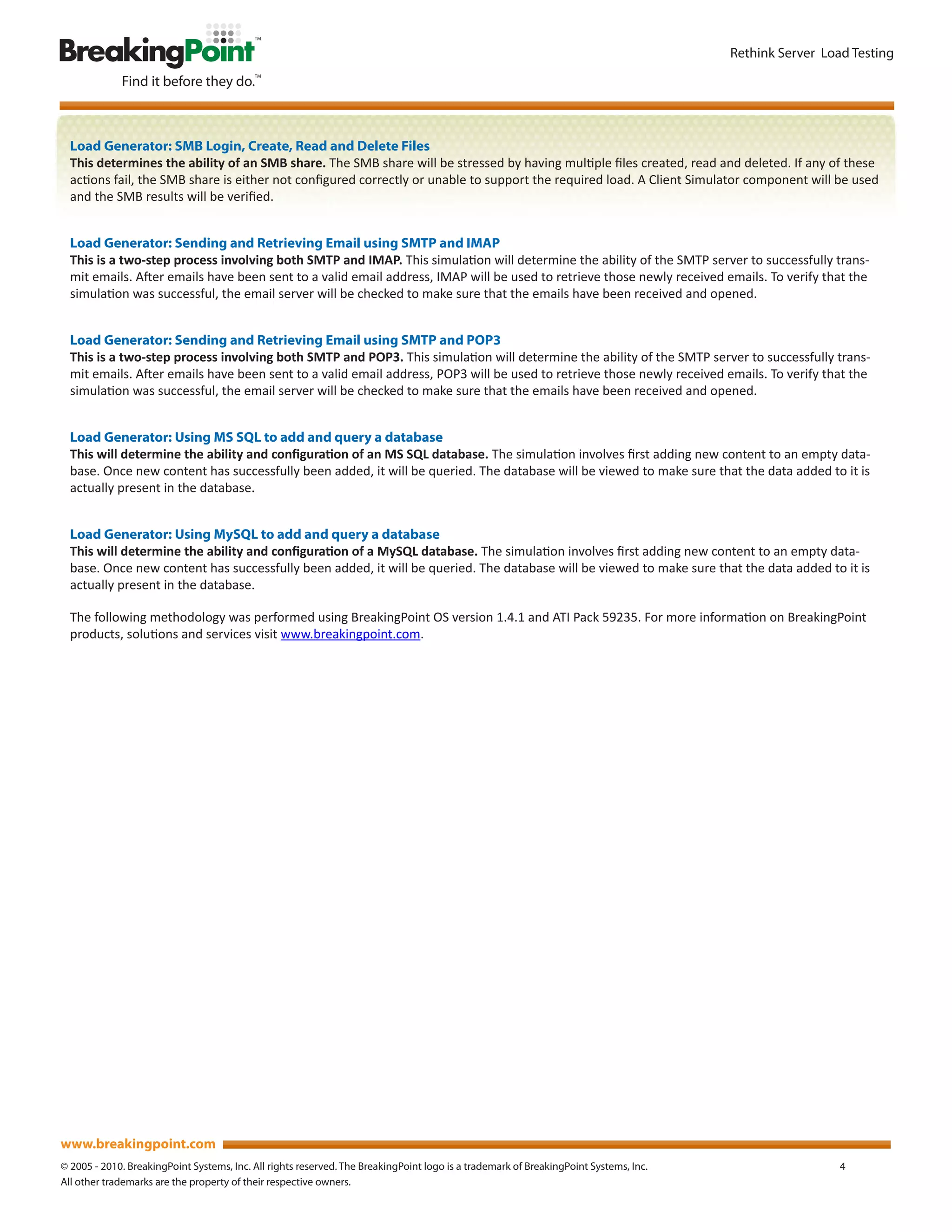 Load Test Methodology: Server Load Testing | PDF