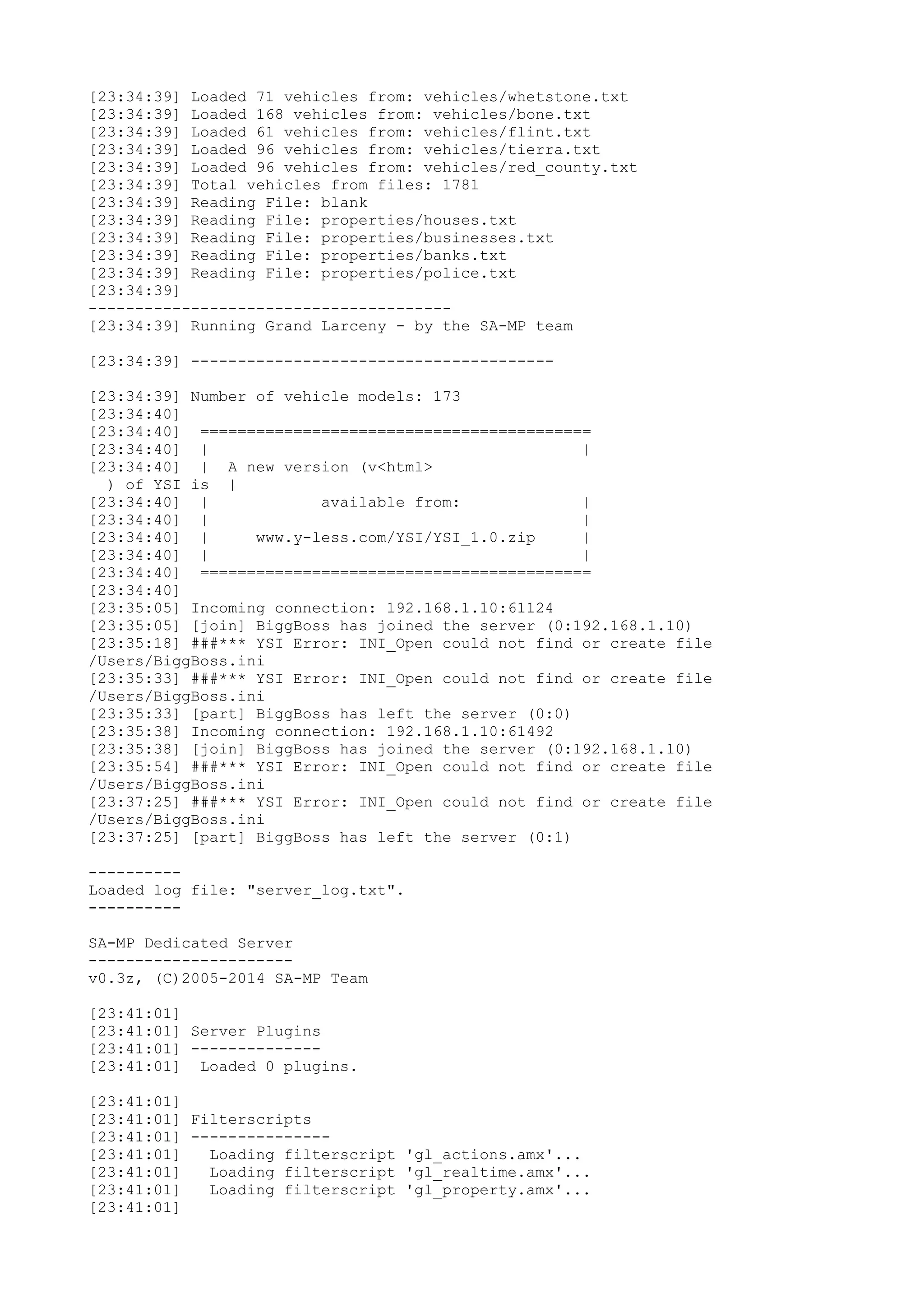Server log | TXT | Operating Systems | Computer Software and Applications