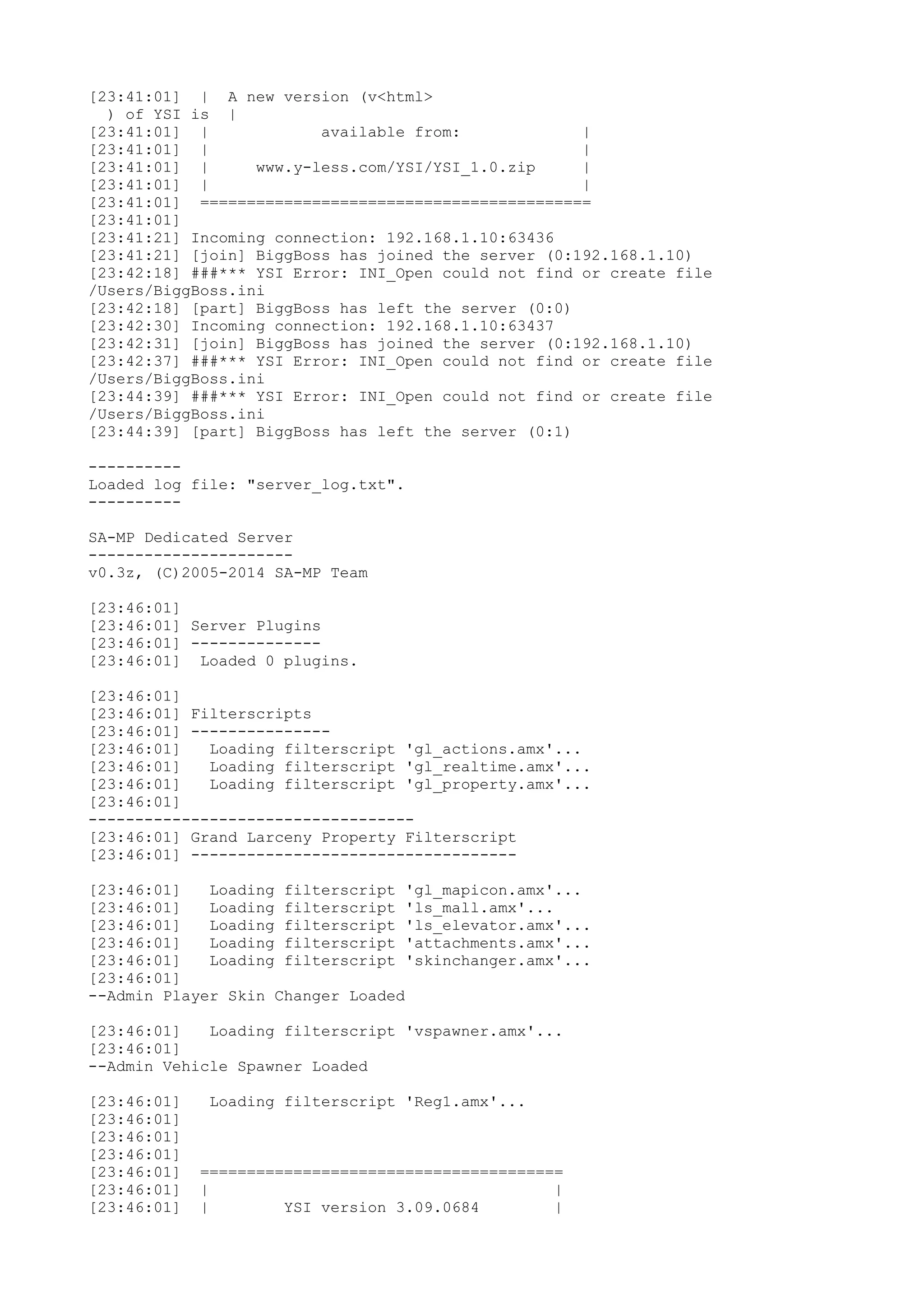 Server log | TXT | Operating Systems | Computer Software and Applications