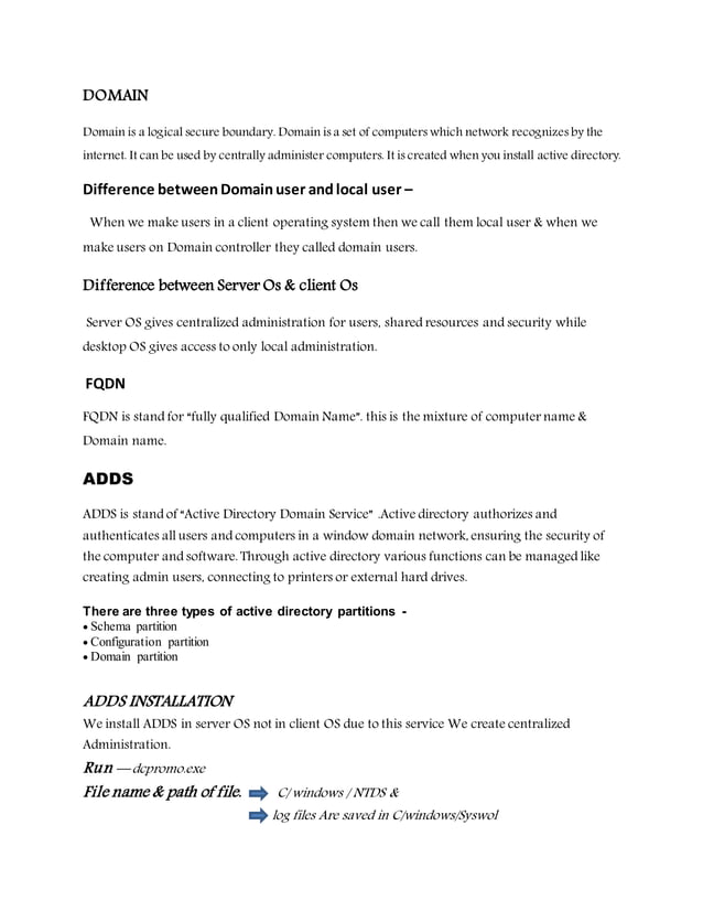 server notes for beginners | DOCX