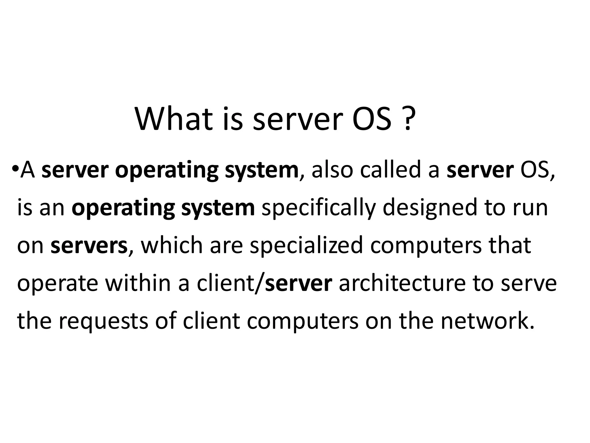 Server operating system | PPTX