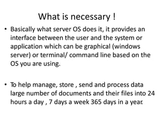 Server operating system | PPTX