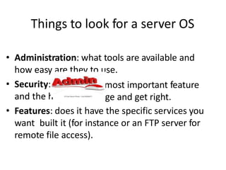 Server operating system | PPTX