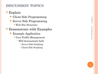 Server side programming | PPT