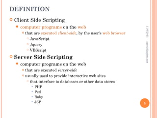 Server side programming | PPT