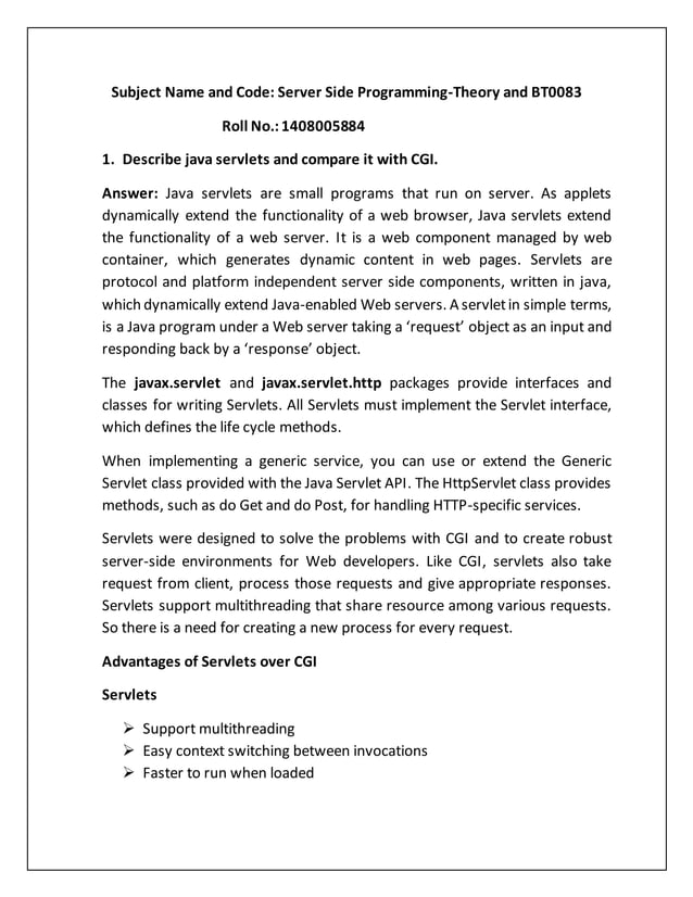 Server side programming bt0083 | DOCX