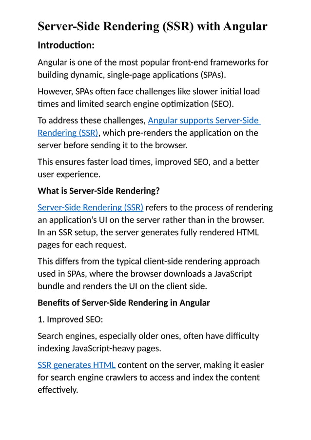 server side rendering with angular JS.docx | Web Development | Internet