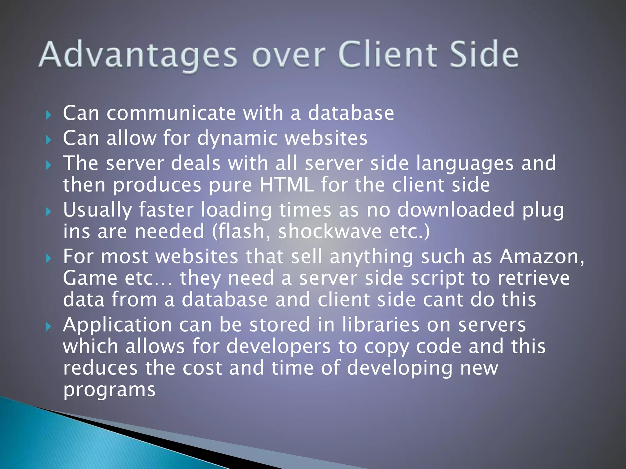Server and Client side comparision | PPTX