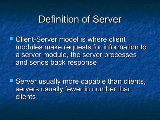 Server Side Technologies | PPT