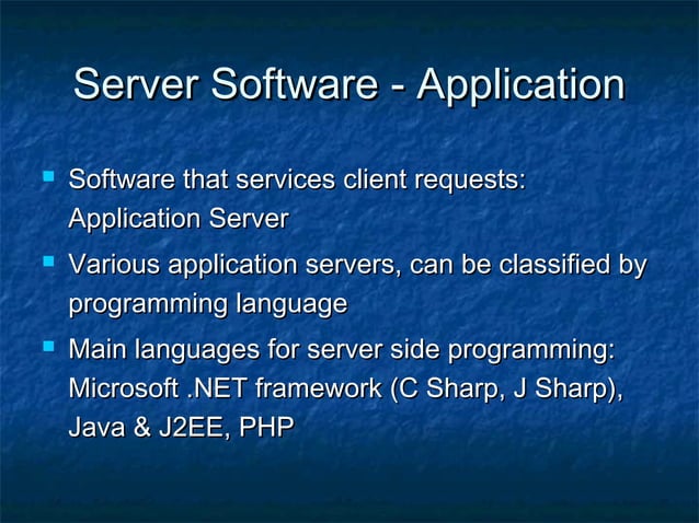 Server Side Technologies | PPT