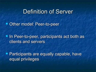 Server Side Technologies | PPT