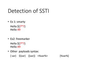 Server side tempalate injection | PPTX