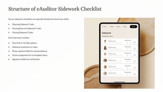 Server Sidework Inspection with eAuditor Audits & Inspections | PDF