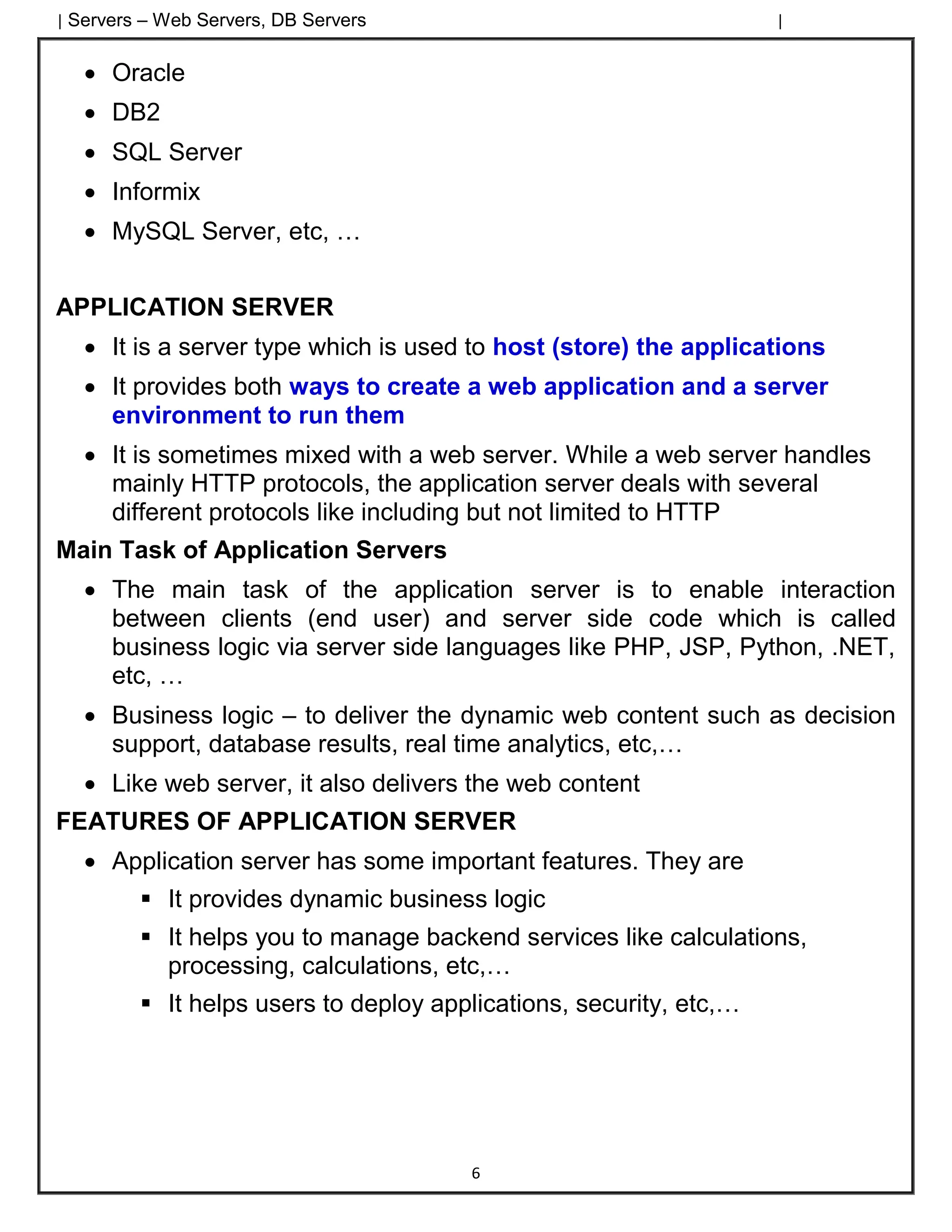 SERVERS BASSIC INTRIDUCTION ,TYPES AND THEIR FUNCTIONALITIES | PDF ...