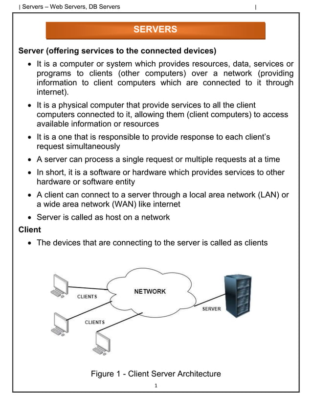 SERVERS BASSIC INTRIDUCTION ,TYPES AND THEIR FUNCTIONALITIES | PDF | Web Hosting | Internet