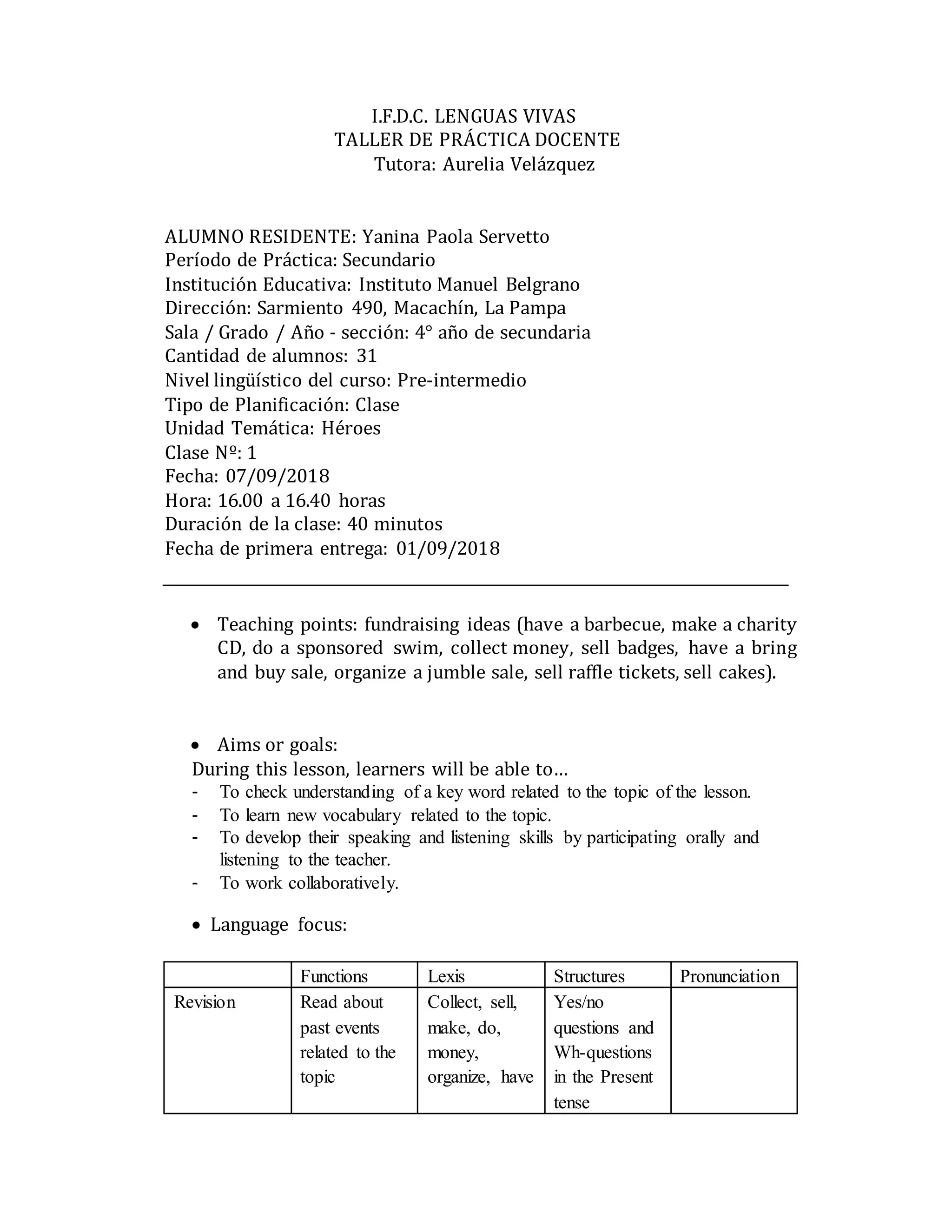 Lesson Plan 1- secondary level | DOCX