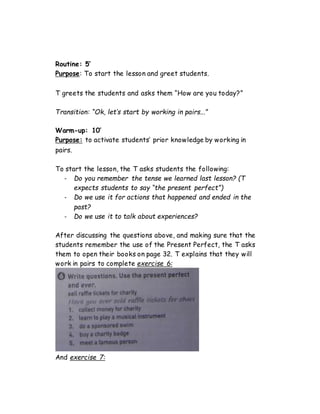 Lesson plan 3- secondary level | DOCX | Homework and Study | Education