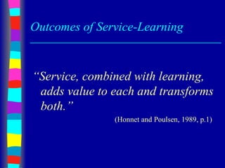 Introduction to service-learning | PPT