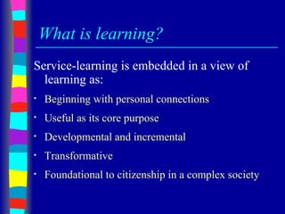 Introduction to service-learning | PPT