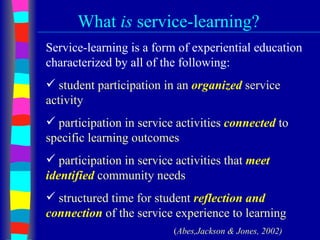 Introduction to service-learning | PPT