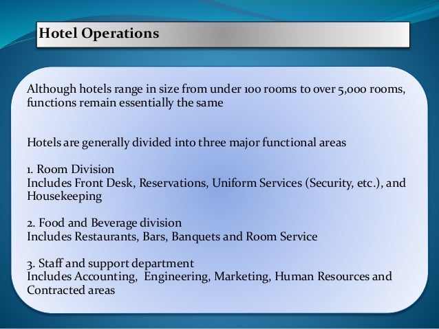 SERVICES MANAGEMENT IN HOTEL INDUSTRY