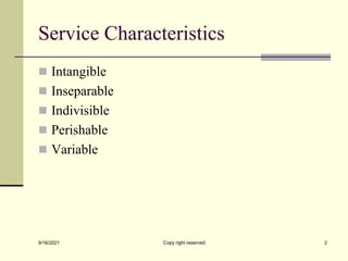 Service Product Strategies | PPT