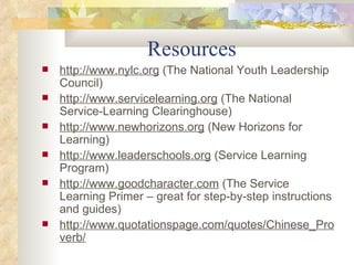 Service Learning And Your Classroom | PPT