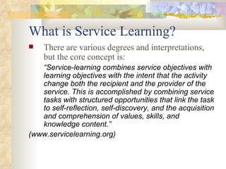 Service Learning And Your Classroom | PPT