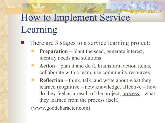 Service Learning And Your Classroom | PPT