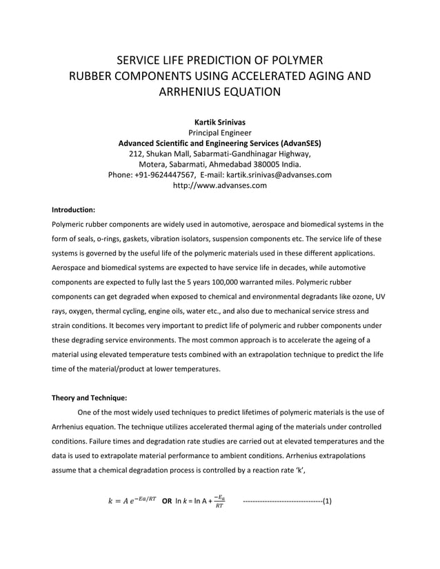 Service life-prediction-arrhenius-accelerated-aging | PDF