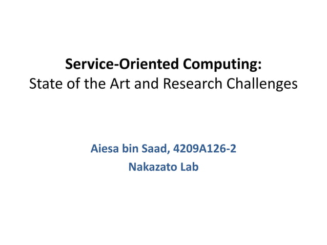 Service Oriented Computing | PPTX