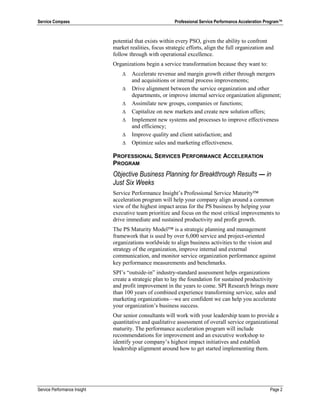 Professional Service Performance Acceleration | PDF