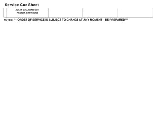 Service Rundown 12.23.07