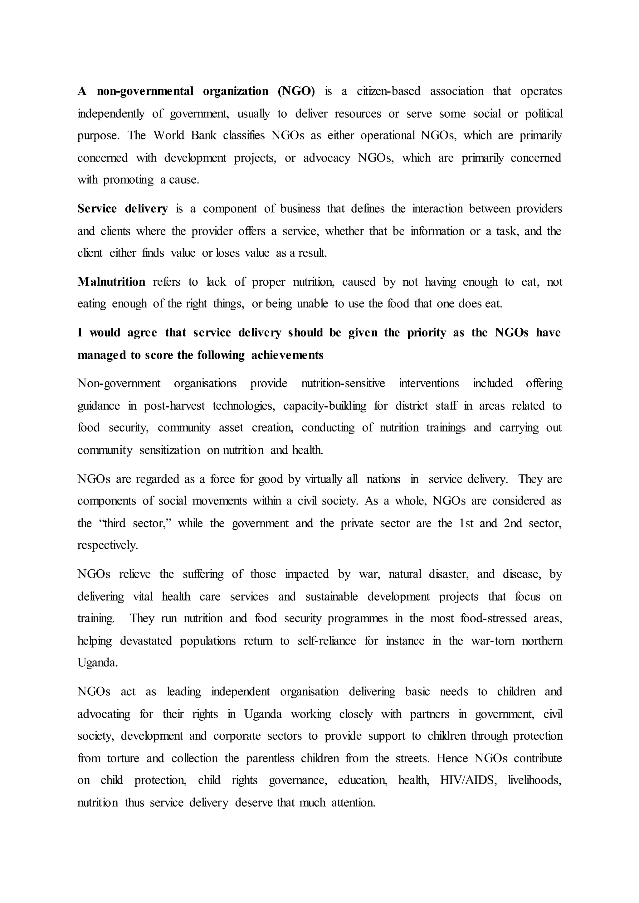 NGOs and service delivery | DOCX