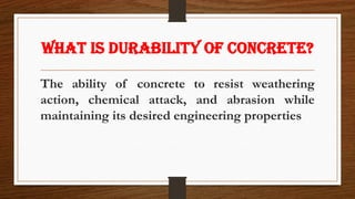 Serviceability and Durability of concrete structures | PDF