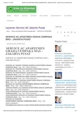 SERVICE AC APARTEMEN GRAHA CEMPAKA MAS - JAKARTA PUSAT.pdf | Free Download