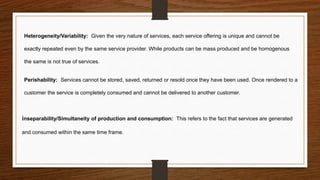 Service and charactertistics of service | PPT