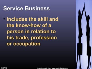 Service as an entrepreneurial activity | PPT