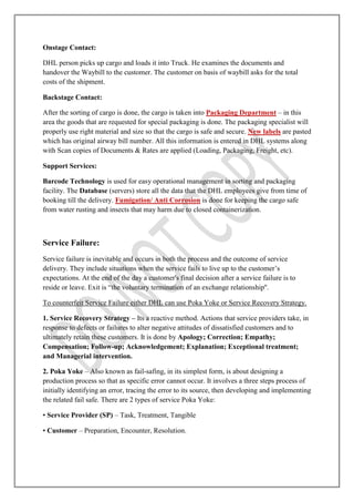 Service Blueprint - Supply Chain Logistics DHL | PDF