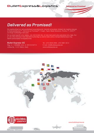 Bullet Express & Logiostics Service Blueprint EST 2014 | PDF