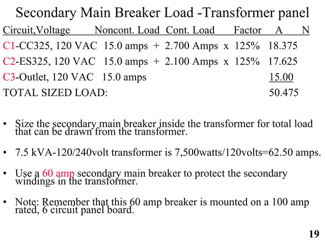 Service cabinetandtransformerbreakersizing1082004 | PPT