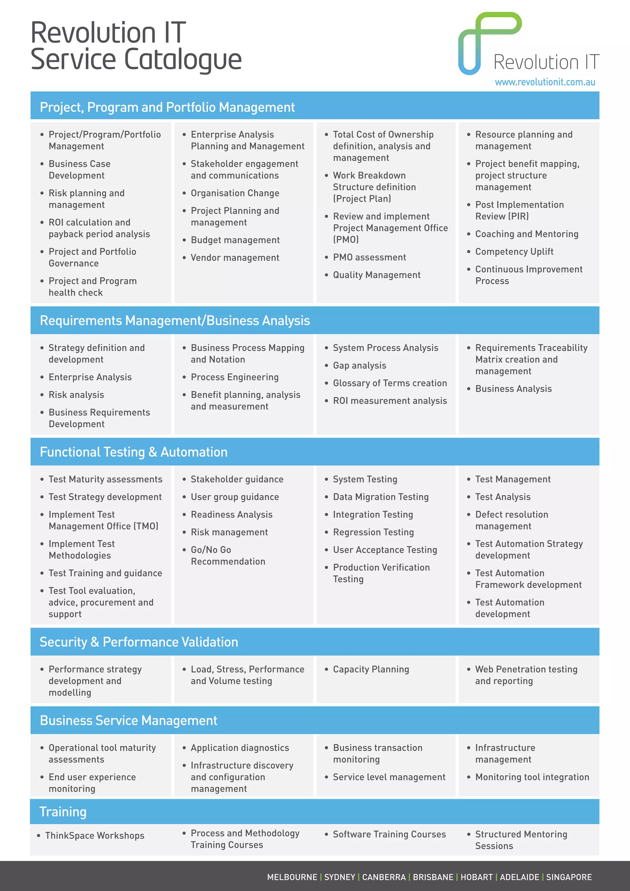 Service catalogue | PDF
