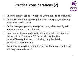 Service Catalogue Management - Getting Started | PPTX