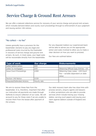 Service charge & ground rent arrears | PDF
