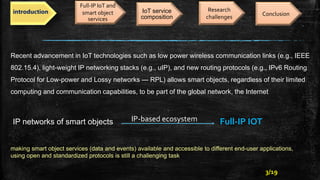 Service composition for IP smart object using realtime Web protocols | PPT