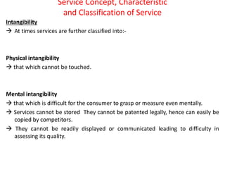 Service concept, characteristic and classification | PPTX