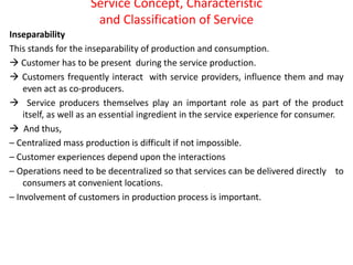 Service concept, characteristic and classification | PPTX